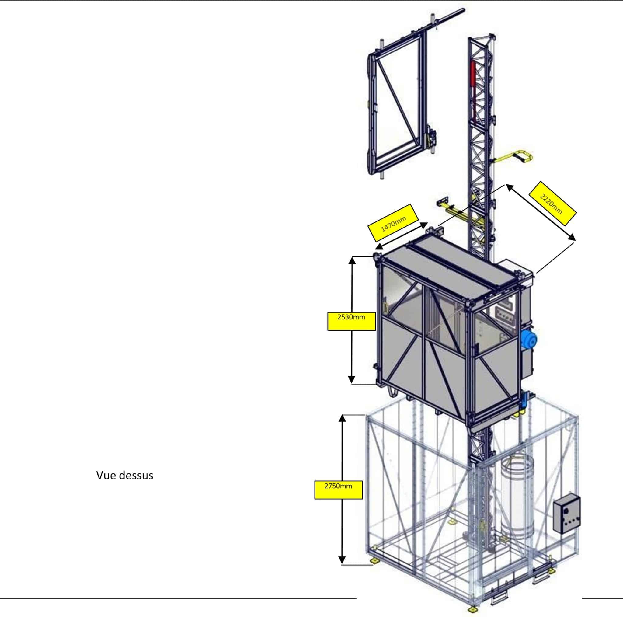 Ascenseur de chantier 1000 kg/8 personnes - Chastagner